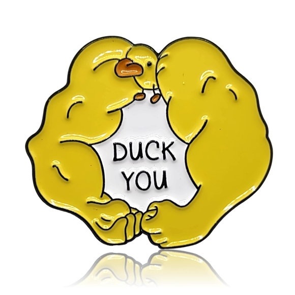 Jewelry | Funny Enamel Duck You Muscle Pin | Poshmark